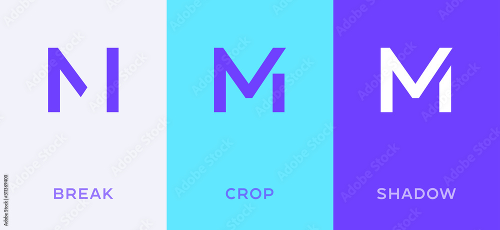Set of letter M minimal logo icon design template elements Stock Vector ...