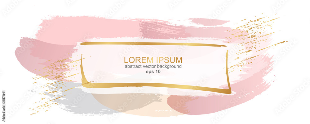 Delicate pastel rose gold background. Abstract brush strokes of paint ...