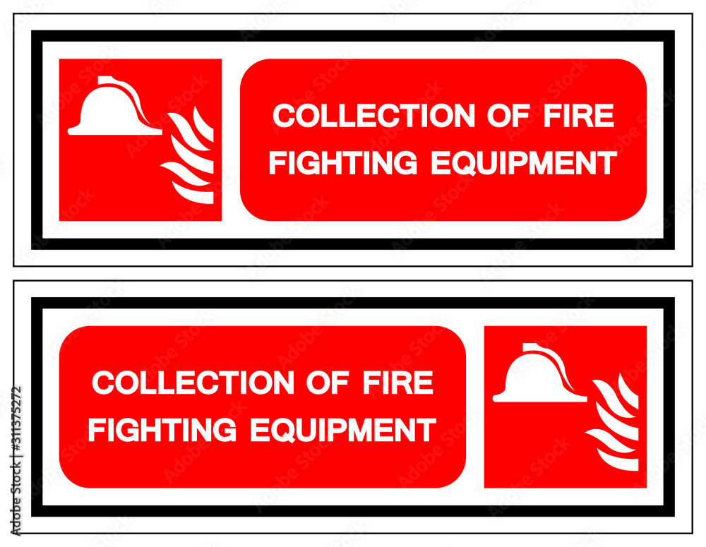 Collection Of Fire Fighting Equipment Symbol Sign, Vector Illustration ...