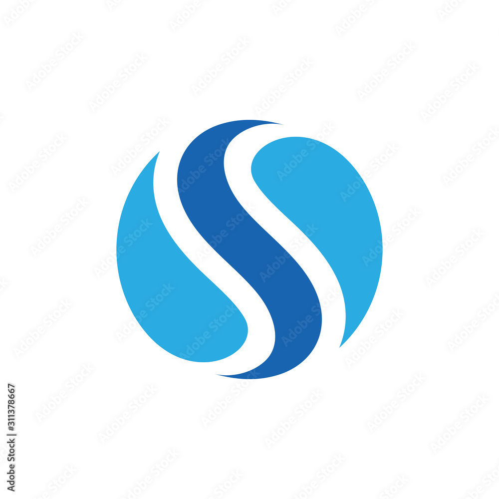 letter s curves circle motion logo vector Stock Vector | Adobe Stock