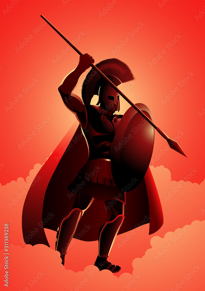 Ares the Greek god of war Stock Vector | Adobe Stock
