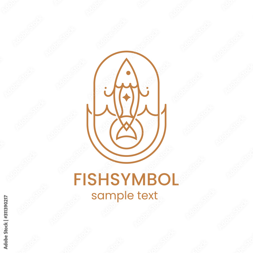 Fish logo symbol. Seafood restauran. Vector illustration. Stock Vector ...