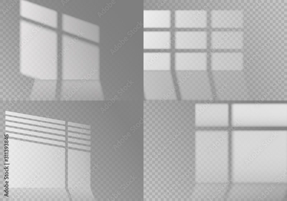 Overlay window shadows. White transparent sunlight from different ...