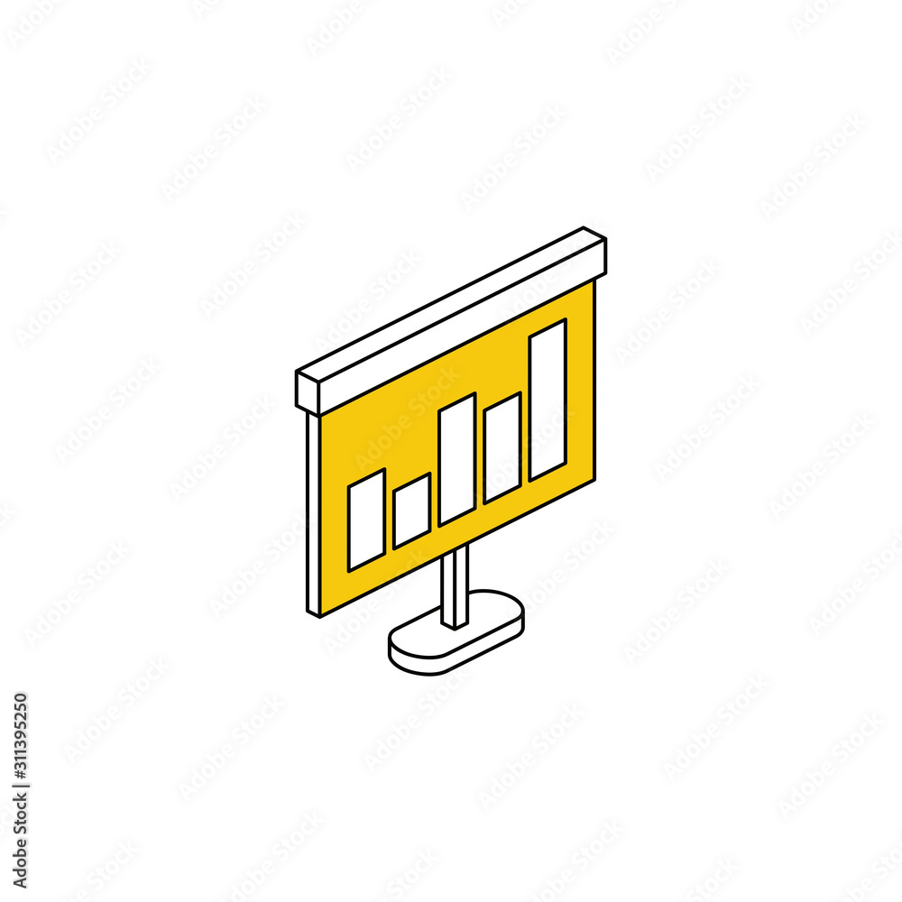 Presentation schedule chart. Vector line, 3d stroke isometric, color ...