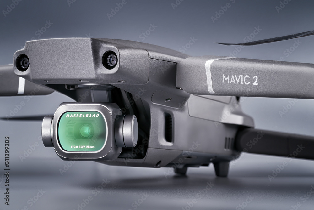 DJI Mavic 2 pro drone on gray studio background Stock Photo | Adobe Stock