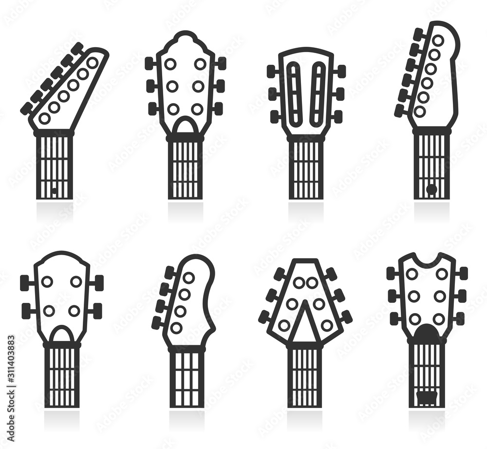 Vector guitar headstock icons. To see the other vector guitar ...