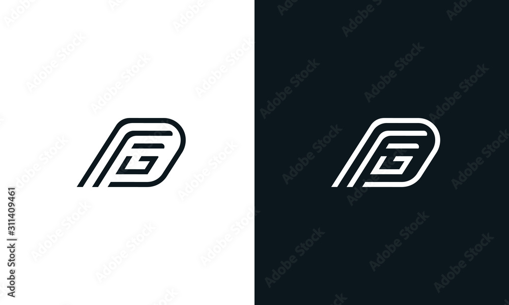 Elegant line art letter FGD logo. This logo icon incorporate with three ...