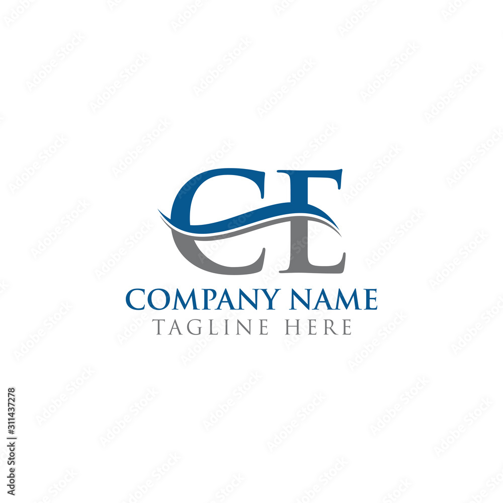 Initial CE Letter Logo With water wave Business Typography Vector ...
