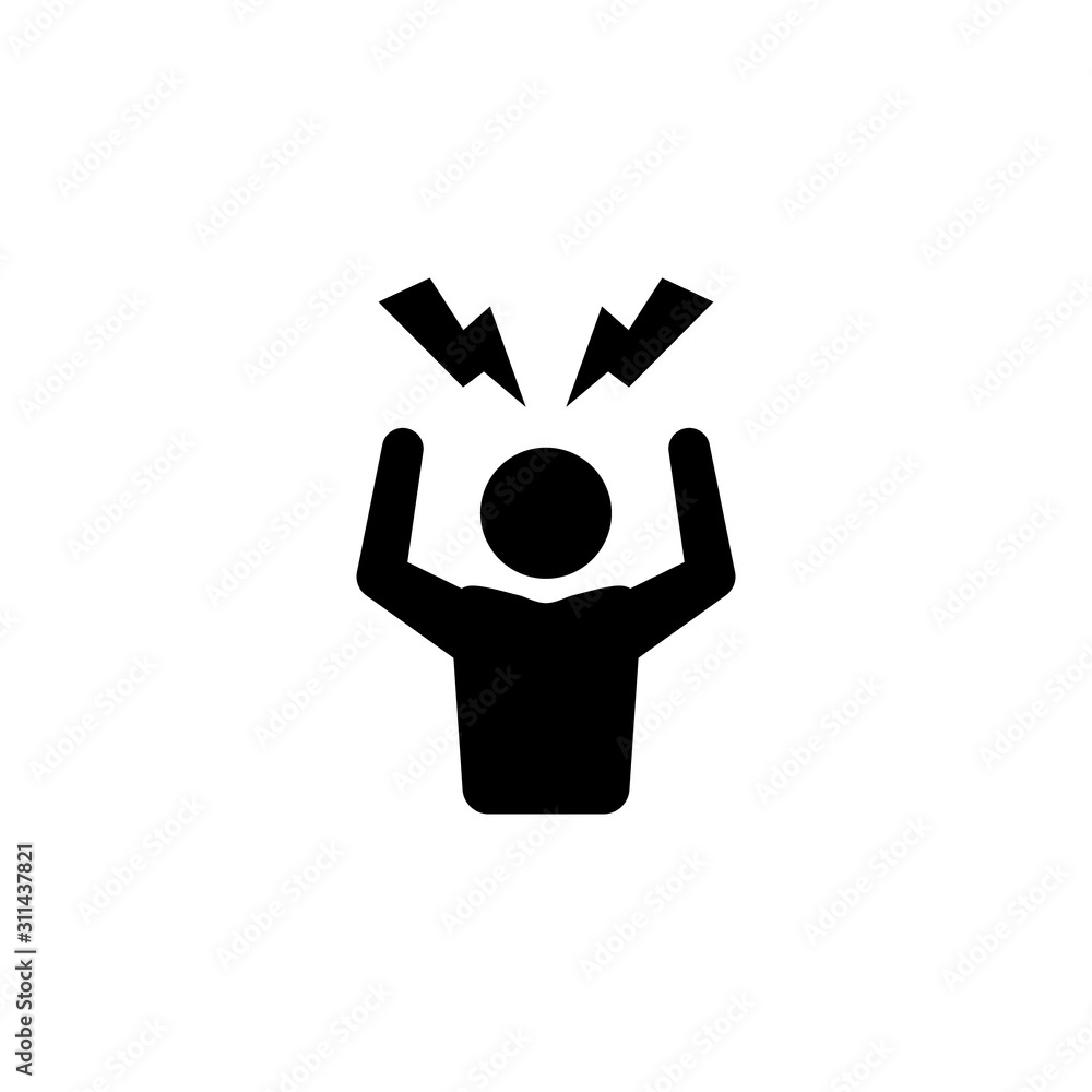 Angry person icon frustrated anger man stress headache symbol Stock ...