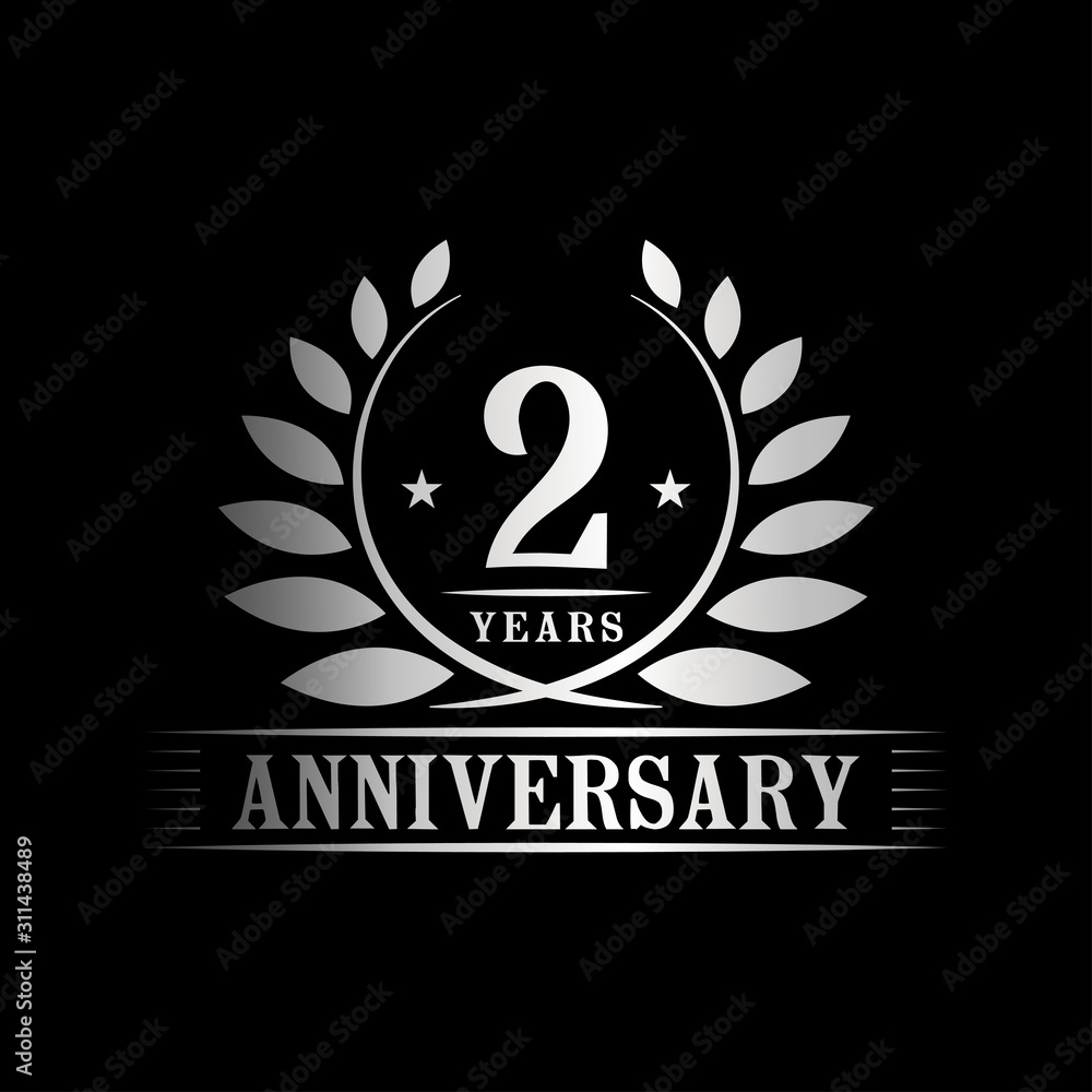 2 years logo design template. Anniversary vector and illustration ...