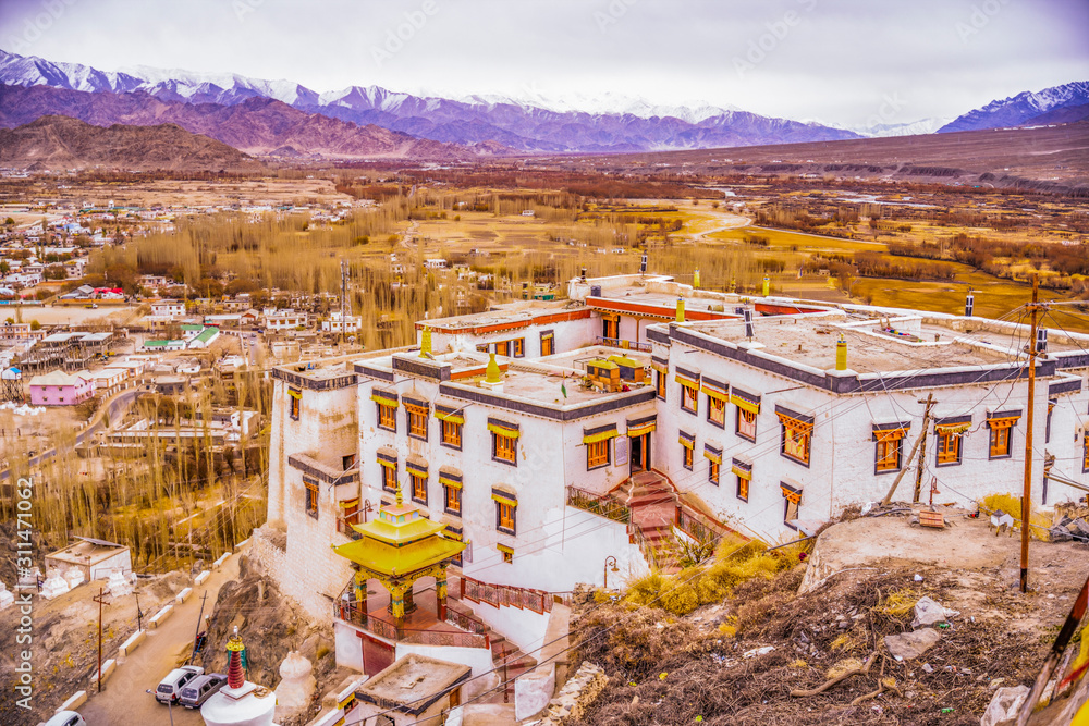 Beautiful Mountains and View of Leh Ladakh Buddhist Monastery, Popular ...