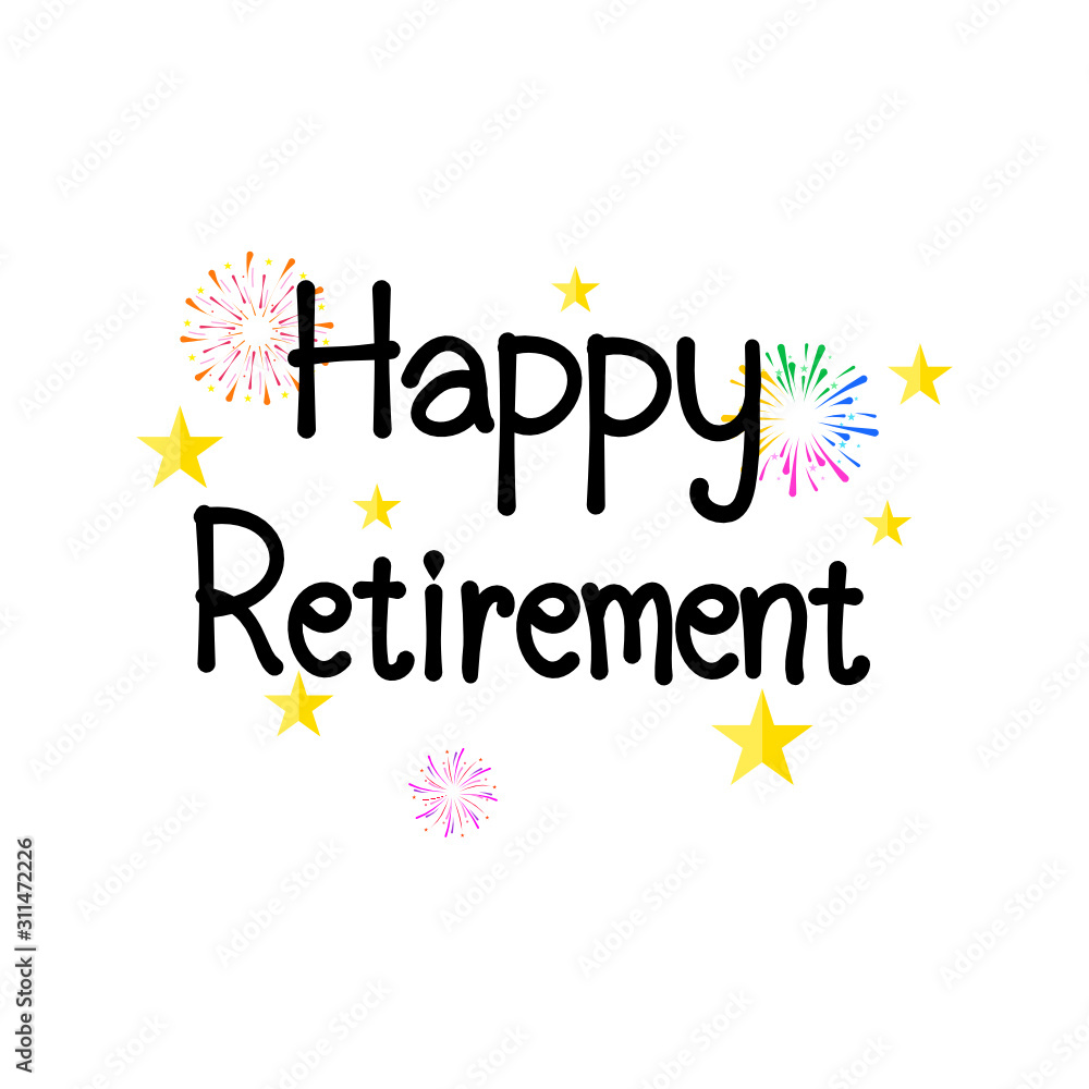 Happy Retirement card hand drawn on white background. Stock Vector ...
