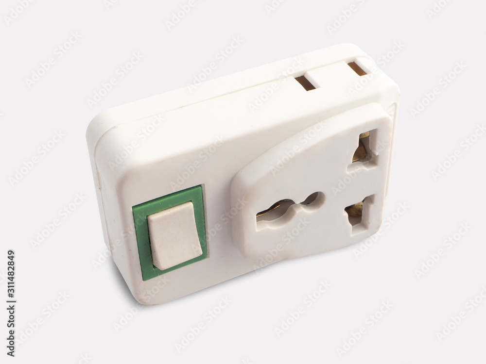 Adapter plug on a white background,with clipping path Stock Photo ...