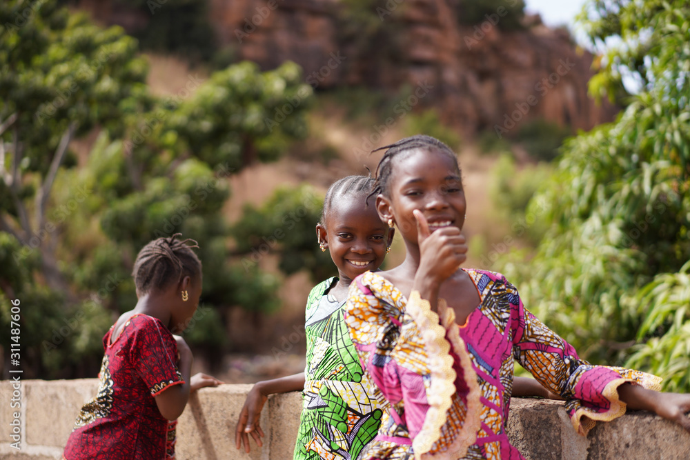 Beautifully Dressed African Girls In An Ourdoor Setting Stock Photo ...