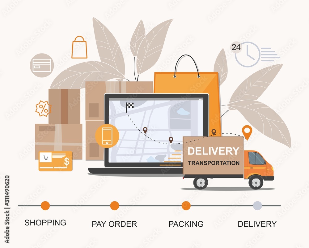 Delivery service. Business logistics, smart logistics technologies ...
