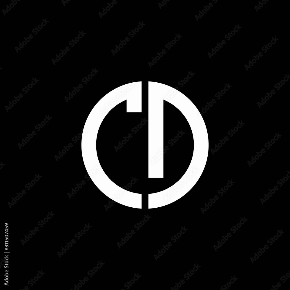 CD monogram logo circle ribbon style design template Stock Vector ...