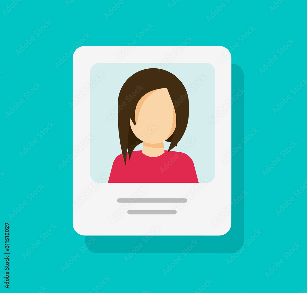 Personal profile document with photo id or my account vector icon ...