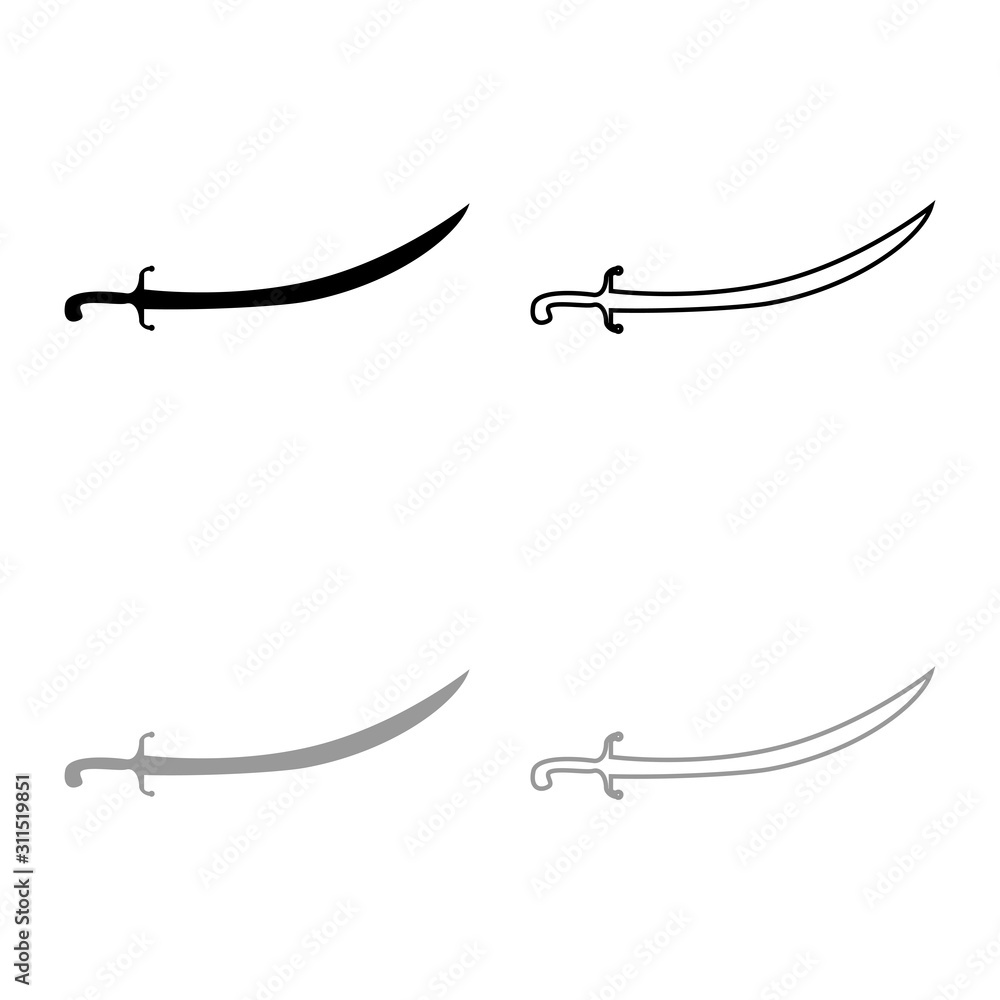 Turkish Saber Scimitar Sabre Of Arabian Persian Curved
