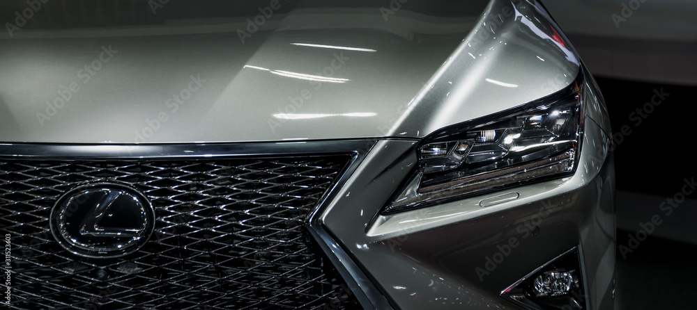 BANGKOK, THAILAND : November 28, 2018 - Beautiful head light of Lexus ...