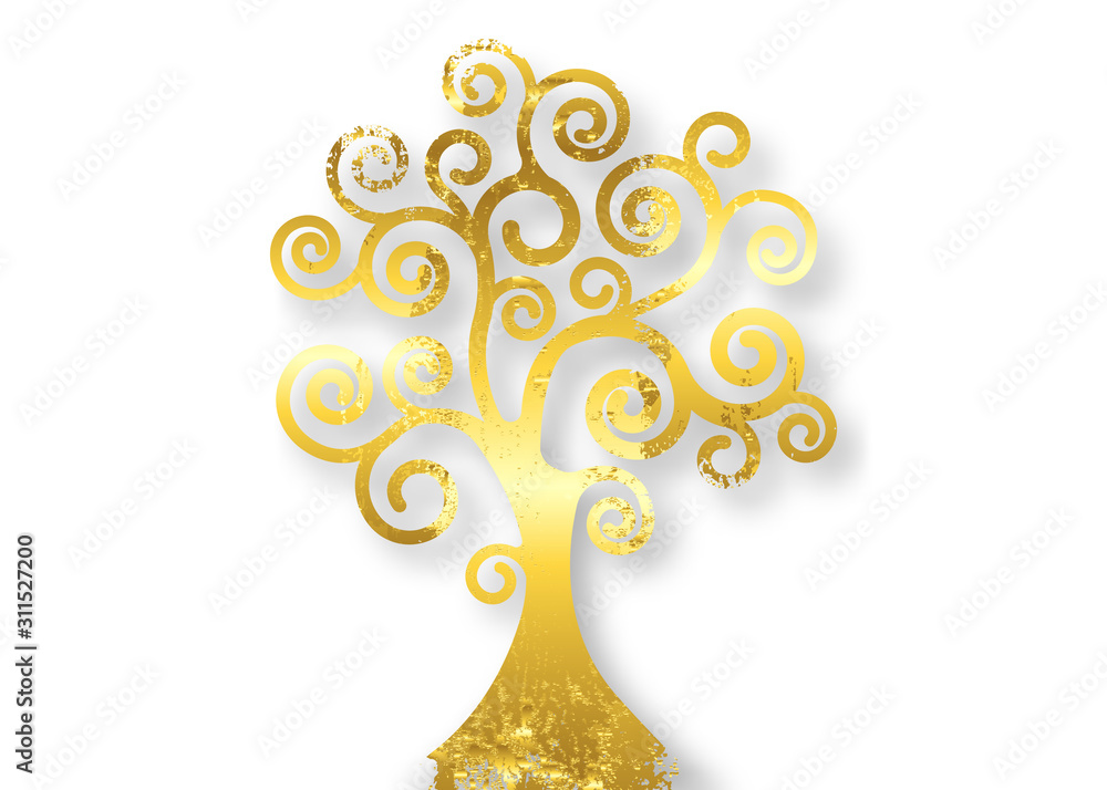 Tree of life, Tree natural logo and golden tree ecology illustration ...