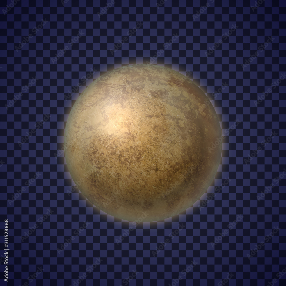 Pluto small planet on transparent background. Ninth planet of solar ...