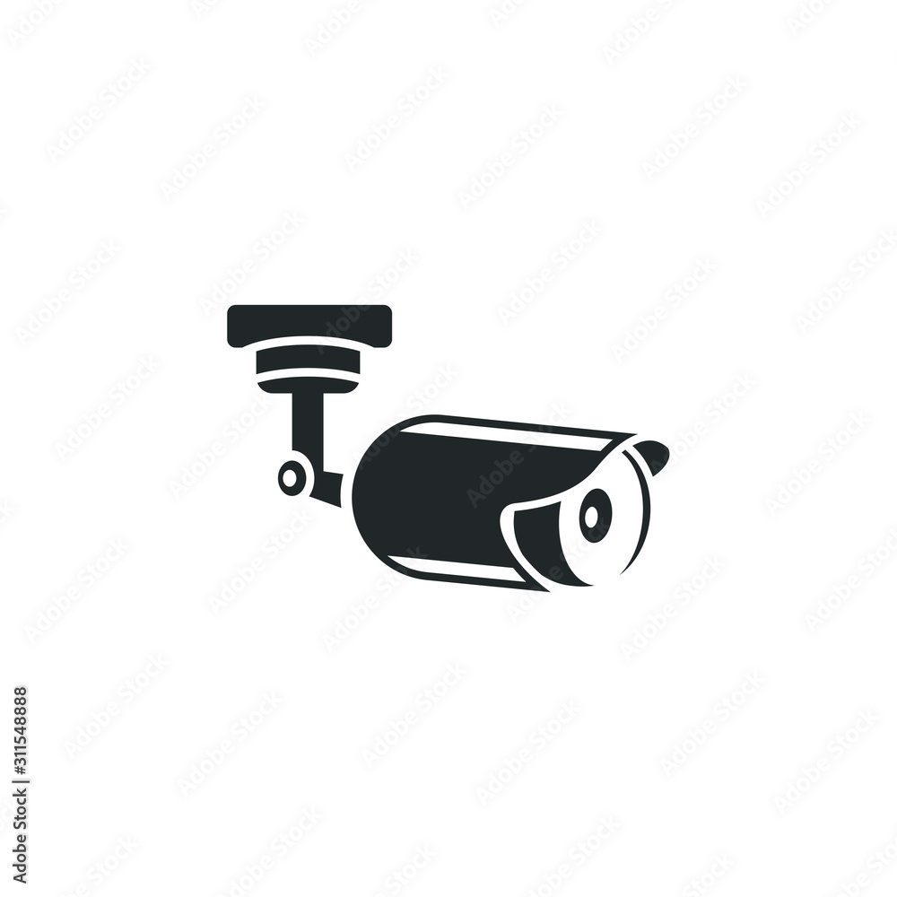 Fixed CCTV icon template color editable. Security Camera symbol vector ...