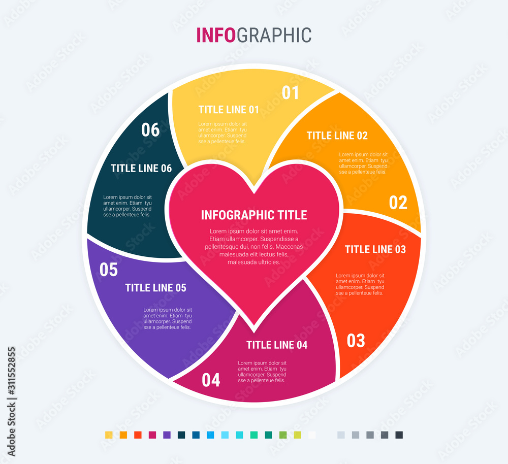 Colorful diagram, infographic template. Love infographic template with ...