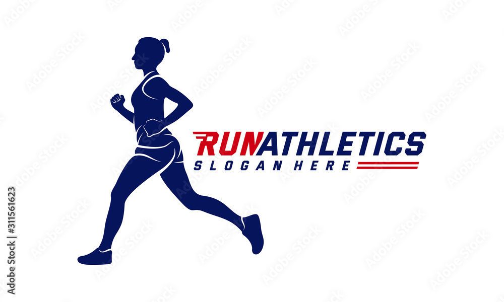 Running Woman silhouette Logo Designs Vector, Marathon logo template ...