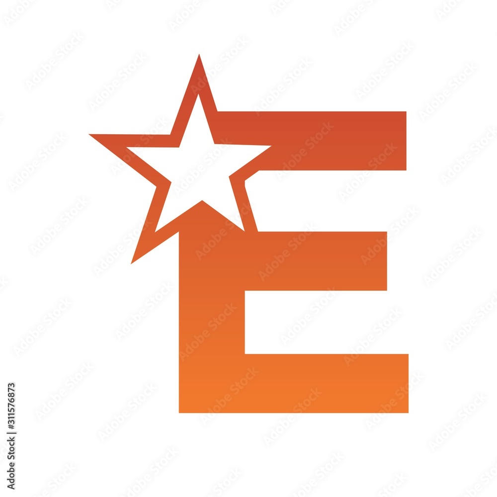 Letter E logo With Star sign Branding Identity Corporate unusual logo ...