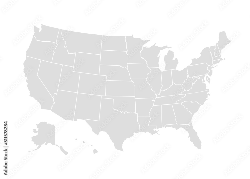 Vector usa map america icon. United state america country world map ...