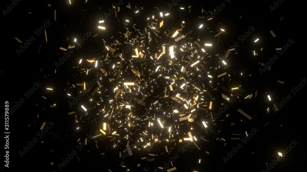 gold confetti explosion alpha overlay background Stock Video | Adobe Stock