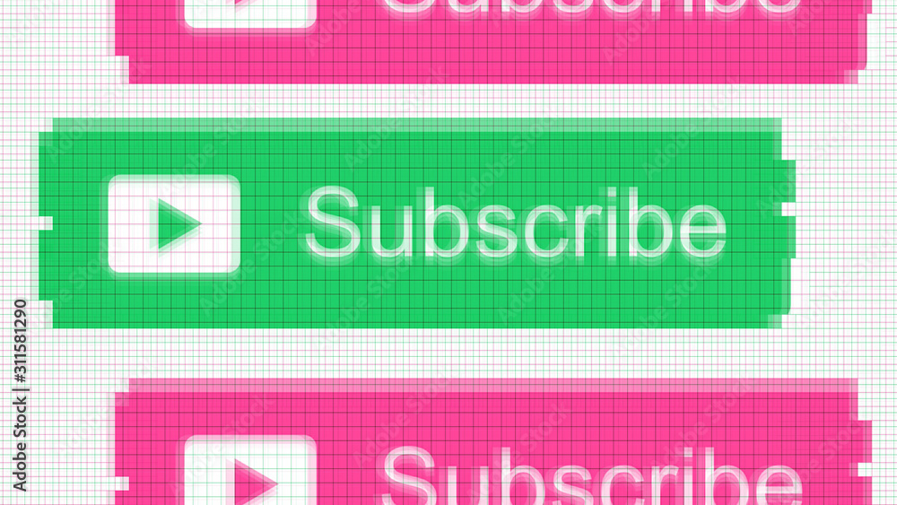 Original subscribe button, glitch effect Stock Illustration | Adobe Stock