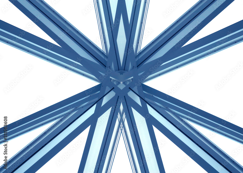 Metal framework. Computer graphics of star junction. Element of modern ...