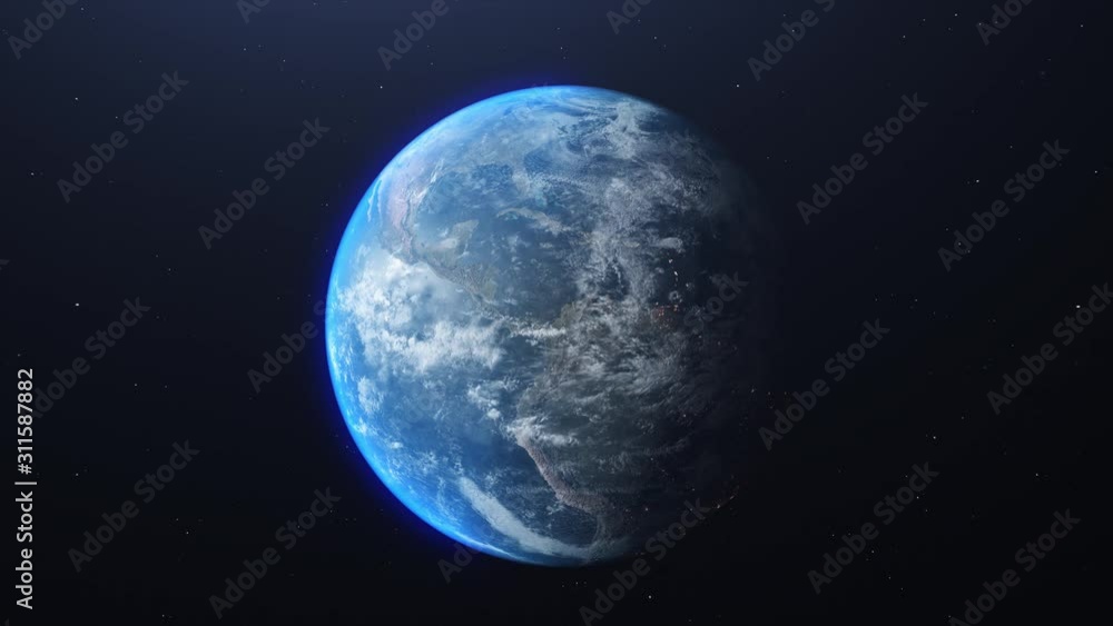 Rotation of the Earth, as ites from day to night. Time lapse of the ...