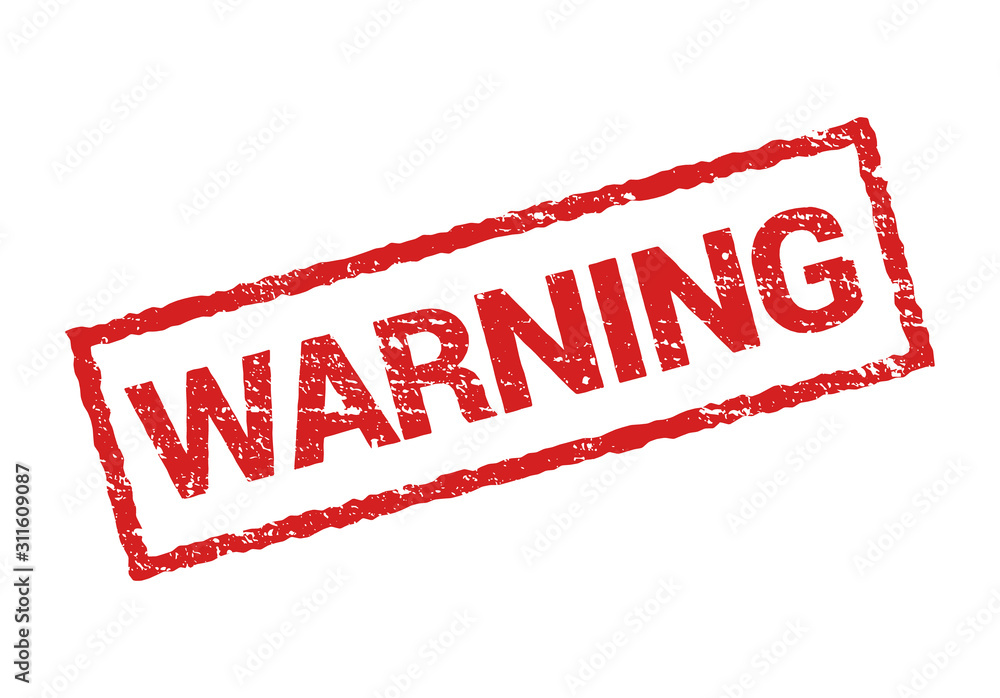 Warning grunge stamp rubber symbol sign, danger vintage warning stamp ...