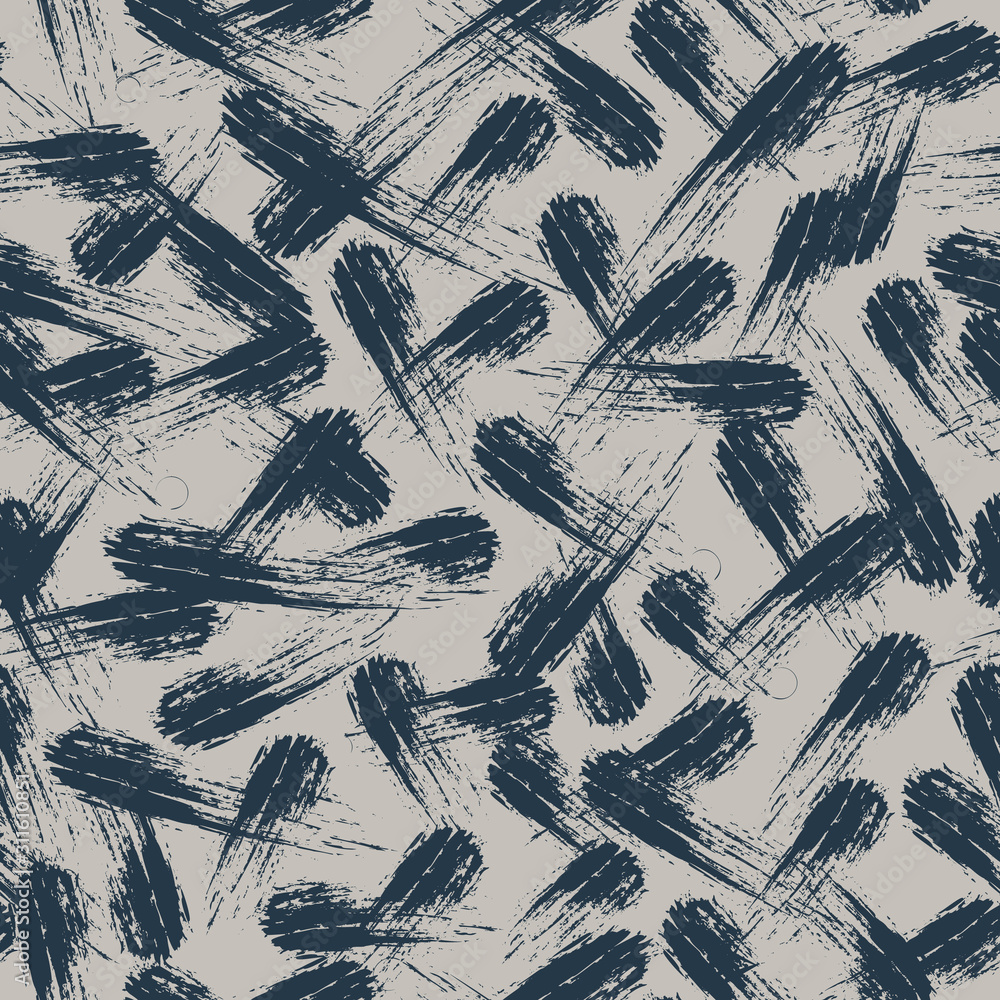 Seamless painterly criss cross vector pattern. Modern hand drawn ...