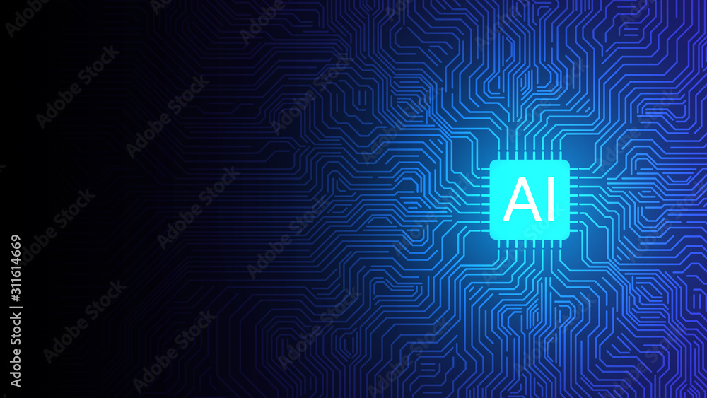 blue artificial intelligence circuit processor background,abstract ...