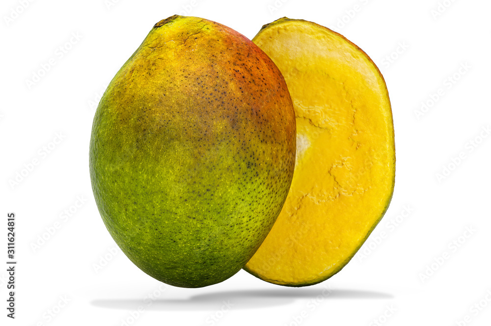 Mango, cross-section. 3d rendering with realistic texture Stock ...