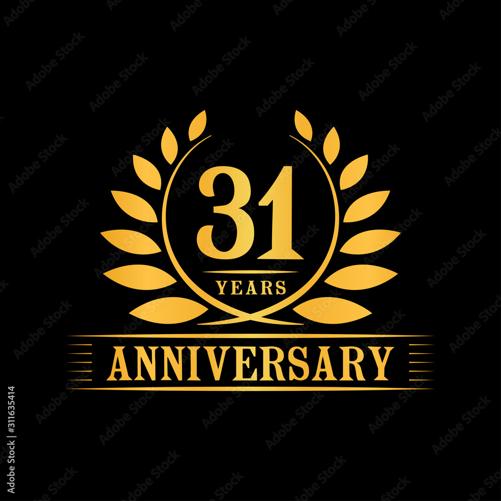 31 years logo design template. Anniversary vector and illustration ...