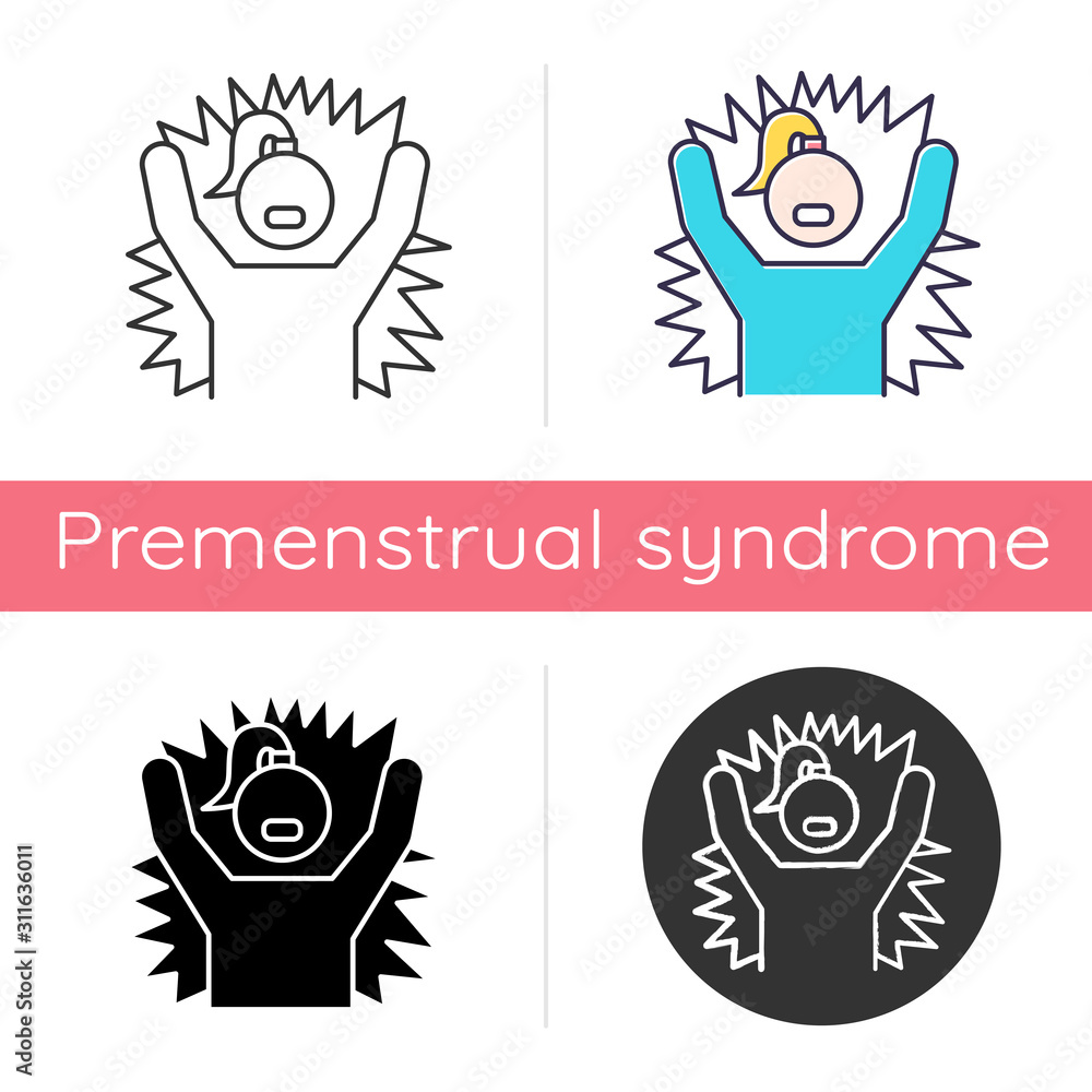 Emotional outburst icon. Outrage and tantrum. Aggressive person. Angry ...