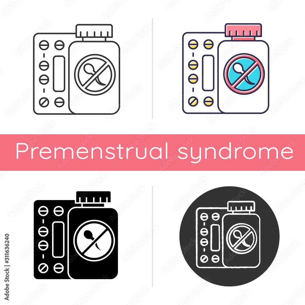 Birth control icon. Unwanted pregnancy prevention. Unintended ...