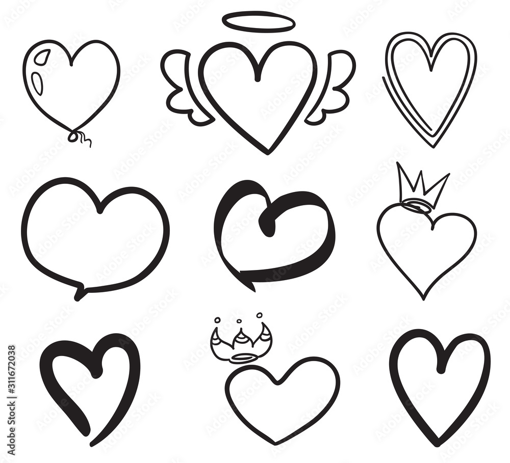 Simple Heart Design Drawing