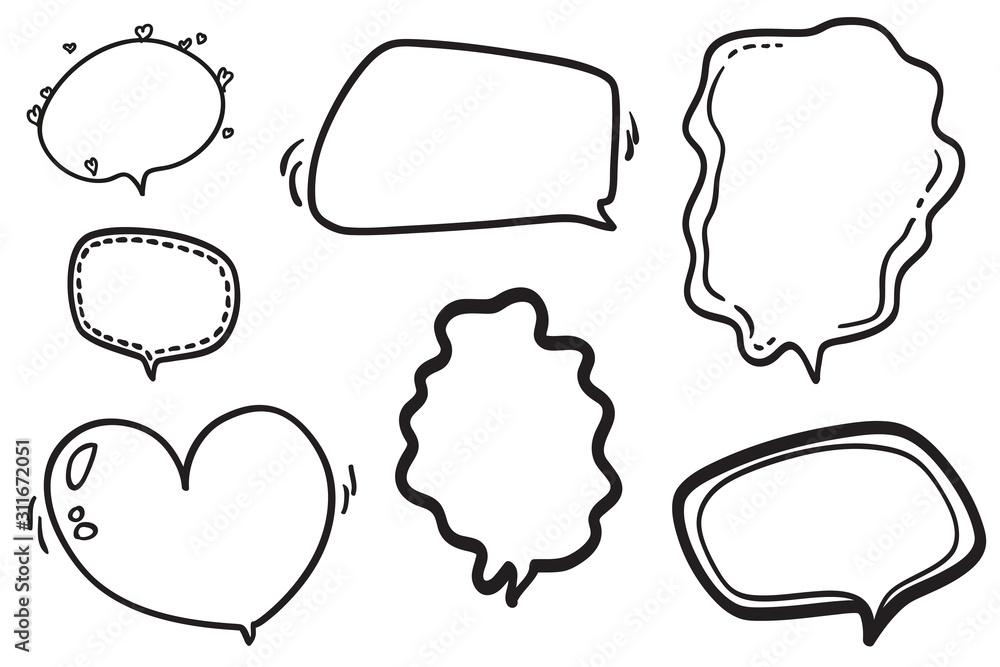 Speech bubbles. Abstract speech bubble on white. Black and white ...