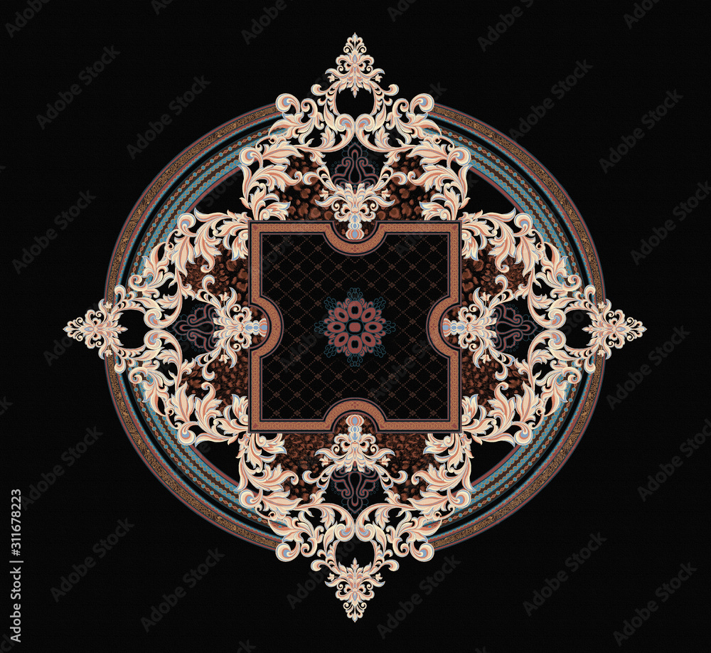 Baroque design, luxury European design，the wallpaper design Stock ...