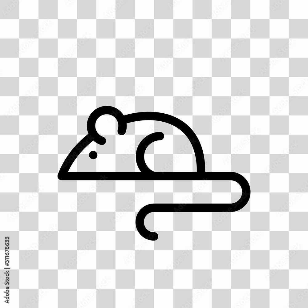 Mouse vector icon. Rat outline symbol. Rodent Animal illustration ...