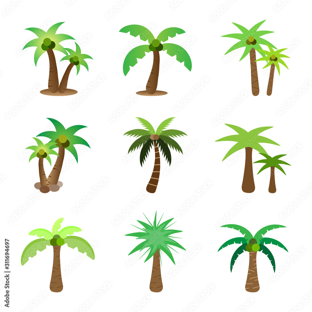 Palm Tree With Coconuts Clipart