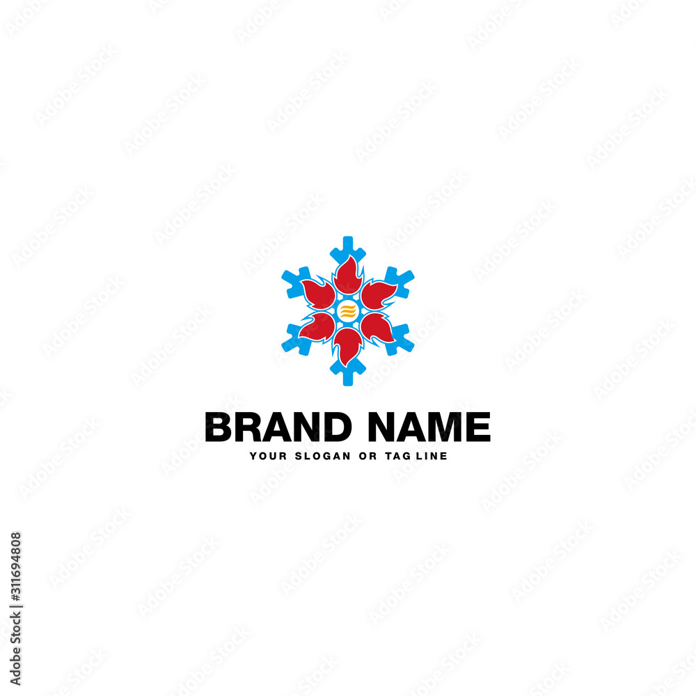 design of heating ventilation logo and air conditioner Stock Vector ...