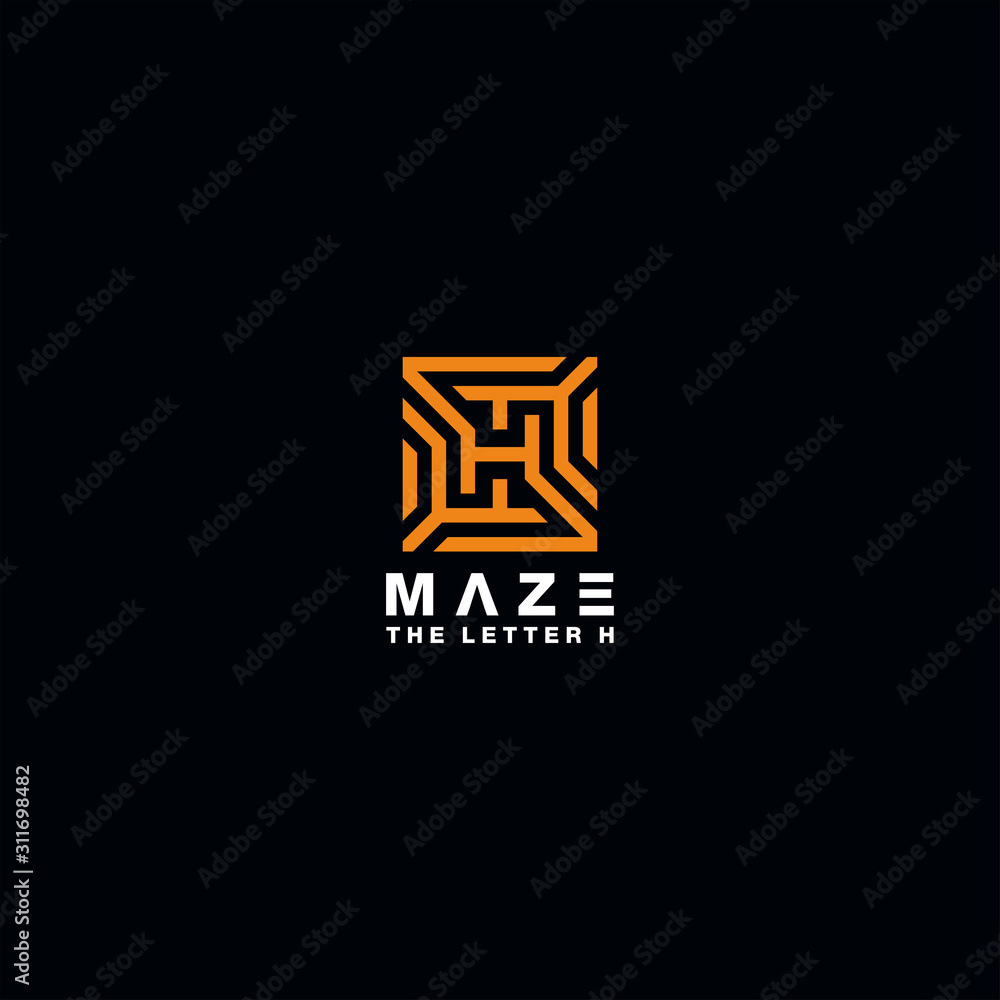 maze logo design alphabet vector Stock Vector | Adobe Stock