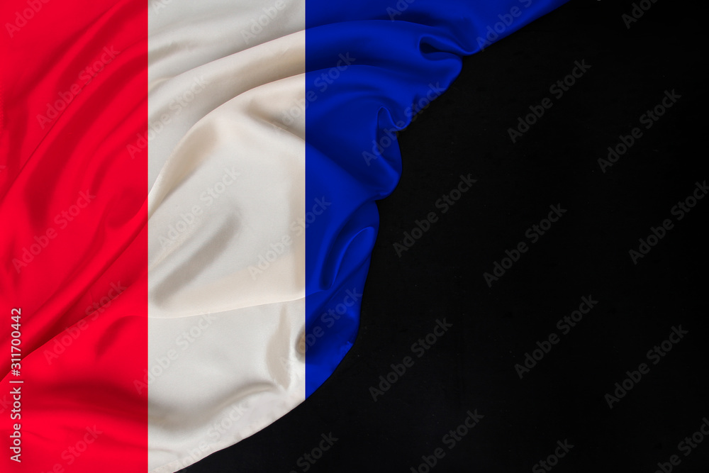 national flag of the modern state of the Netherlands, beautiful silk ...