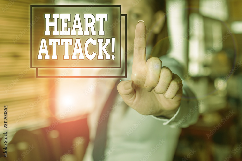 Writing note showing Heart Attack. Business concept for sudden ...